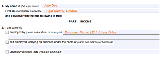 Form 13: Financial Statement - Elgin-Oxford Legal Clinic